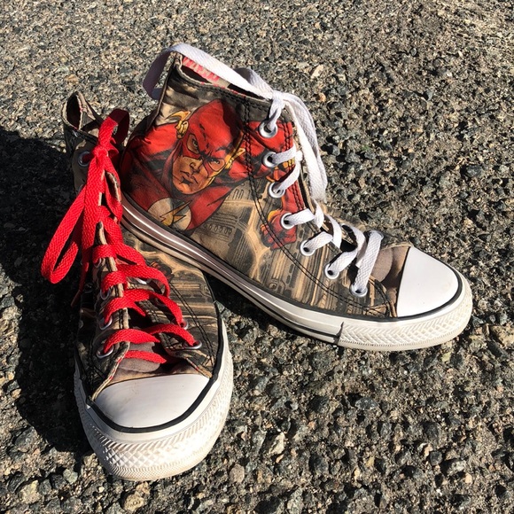 Converse | Shoes | The Flash Dc Comics High Top Converse | Poshmark